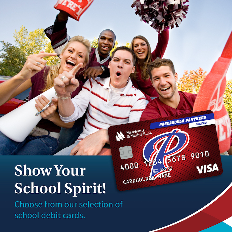 Show Your School Spirit With a Custom Debit Card - Merchants & Marine Bank